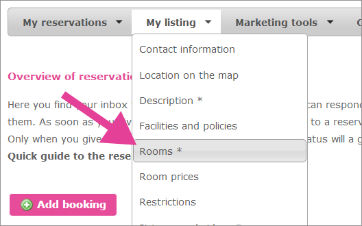 Adding rooms and room rates to your presentation page - Bed and ...